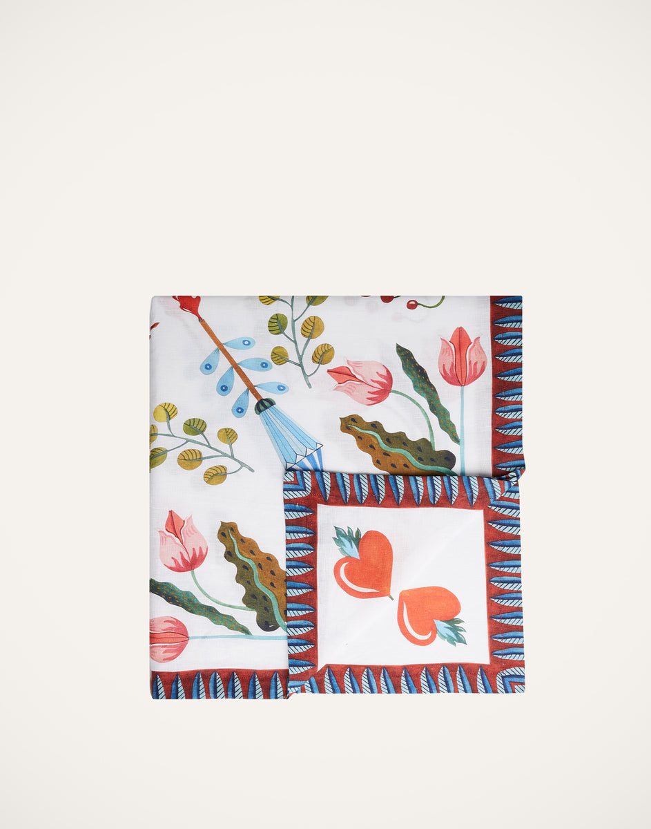 Large Tablecloth | La Double J | Tablecloths | White Turning Tulips ...